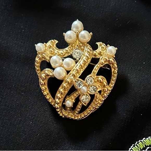 Vintage | Jewelry | Vtg Mcm Gorgeous Gold Tone Metal And Fake White ...